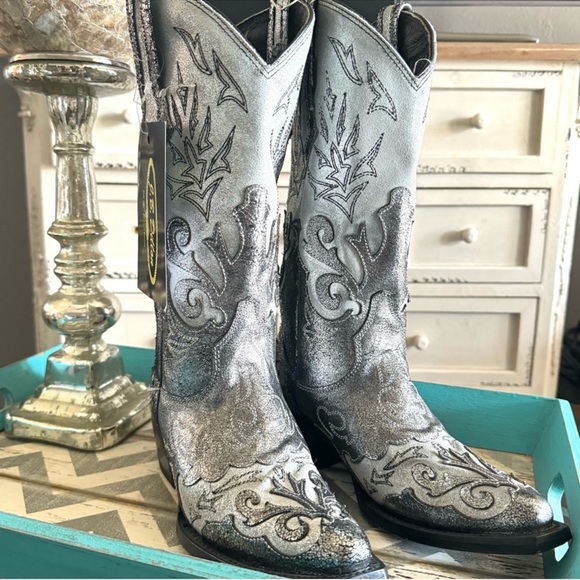 J.B. Dillon | Shoes | Jb Dillon Metallic Western Leather Womens Boots Size 7 | Poshmark